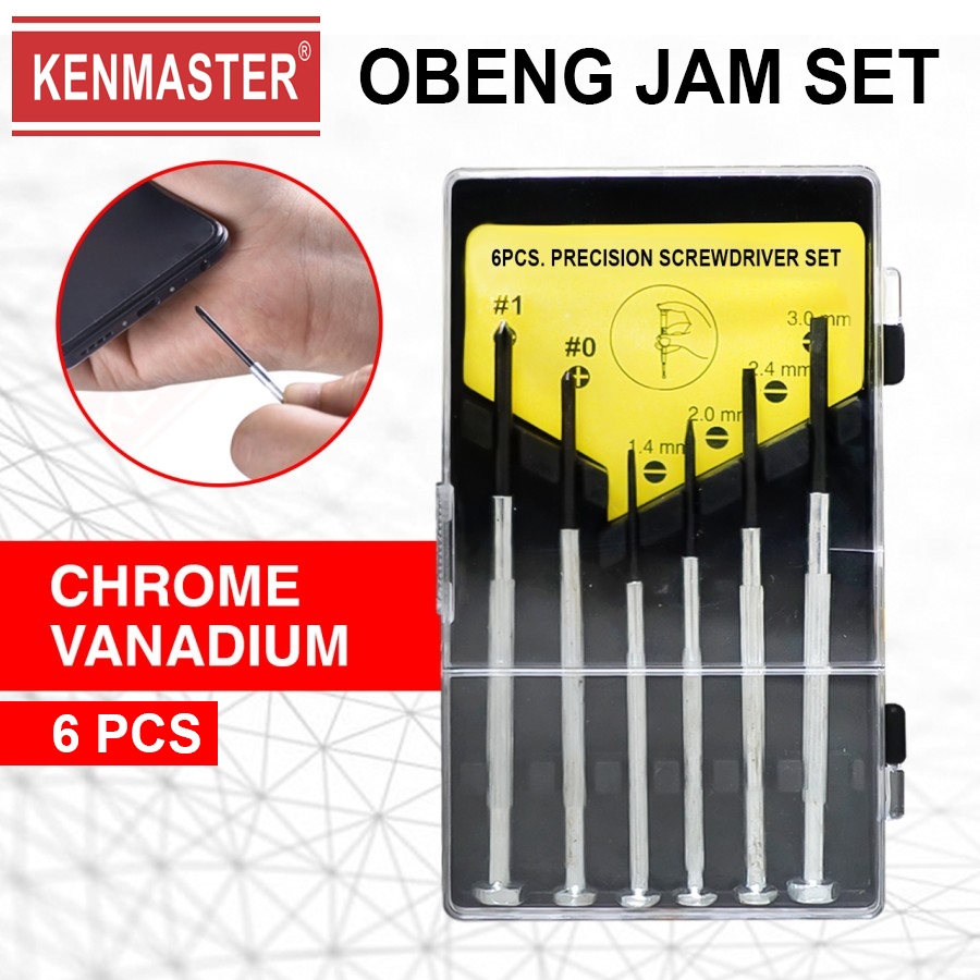Jual Obeng Jam 6 pcs / Set / Kenmaster Obeng Kacamata Precision Screwdriver | Shopee Indonesia