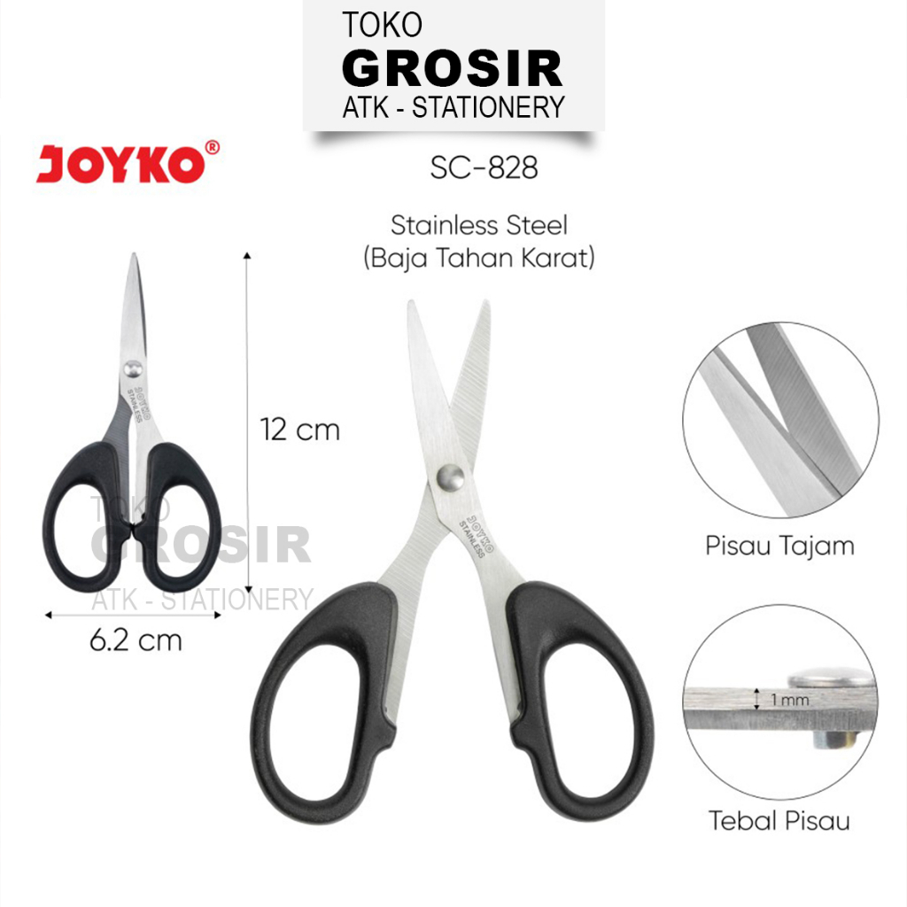 Jual SCISSORS JOYKO SC-828 KECIL ALAT PEMOTONG KERTAS / GUNTING ...