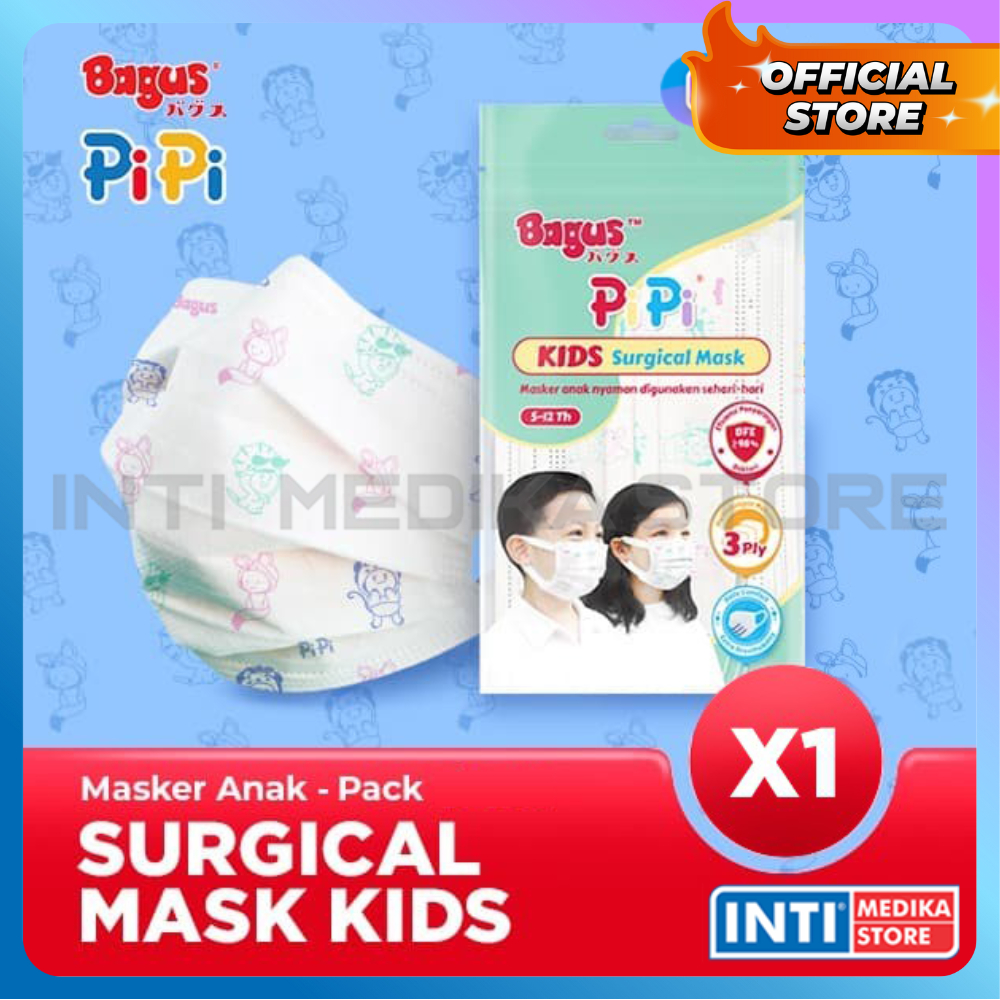 Jual BAGUS - Masker Anak 3 Ply Earloop | Surgical Mask | Masker Medis ...