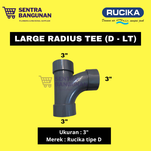 Jual TIPE D LARGE RADIUS TEE (D-LT) 3" / TY 90 / TEE Y RUCIKA D 90 DRAJAT / DERAJAT | Shopee ...