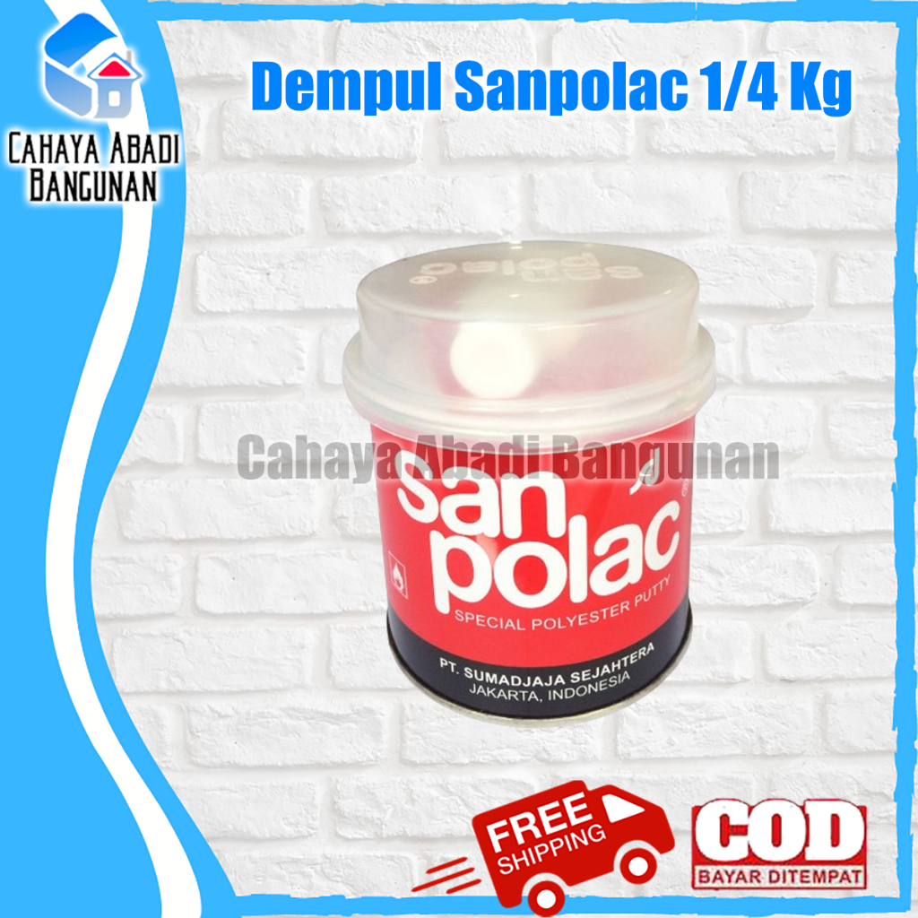 Jual Dempul Sanpolac 250 GR | Dempul Besi Cat Mobil / Kayu / Mebel ...