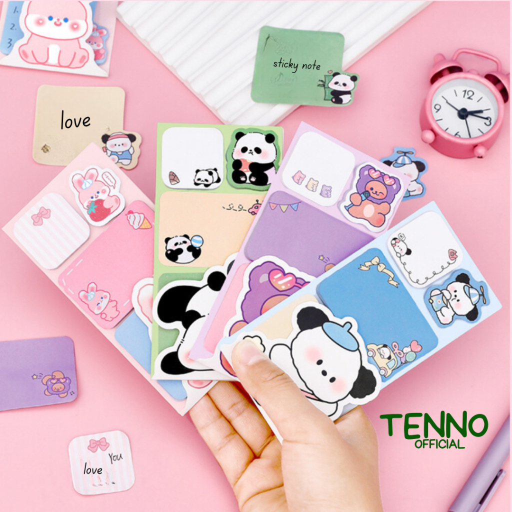 Jual TENNO Sticky Note 4 in 1 Isi 100 Lembar Memo Lucu Kertas Catatan ...