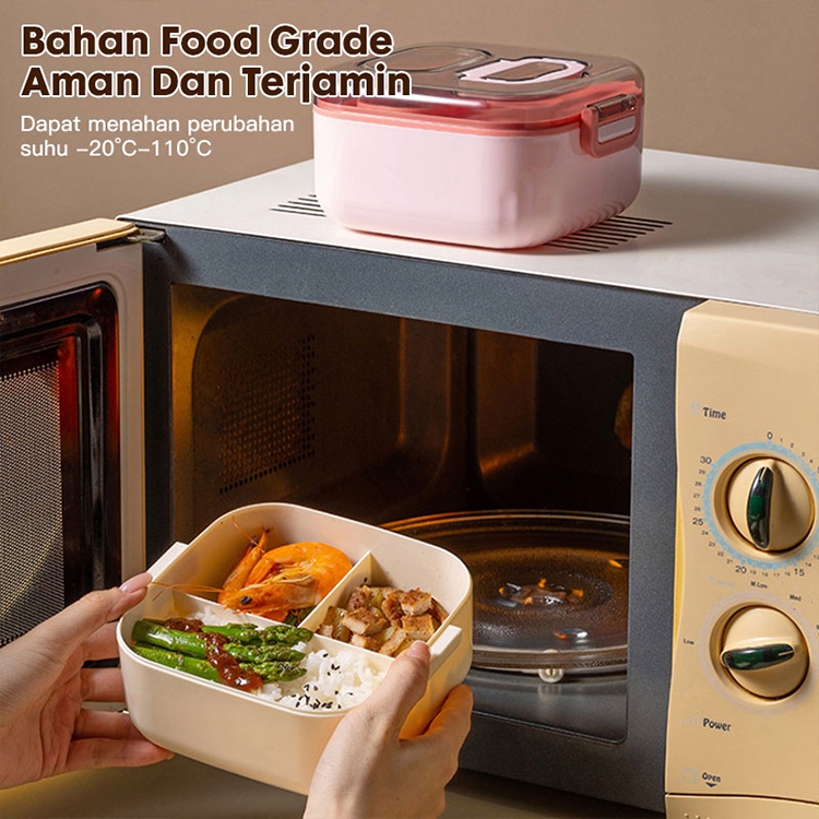 Jual Eatkit 850ml Kotak Bekal Set Lunch Box Set 3in1 Kotak Makan Set Microwave Gratis Alat Makan ...