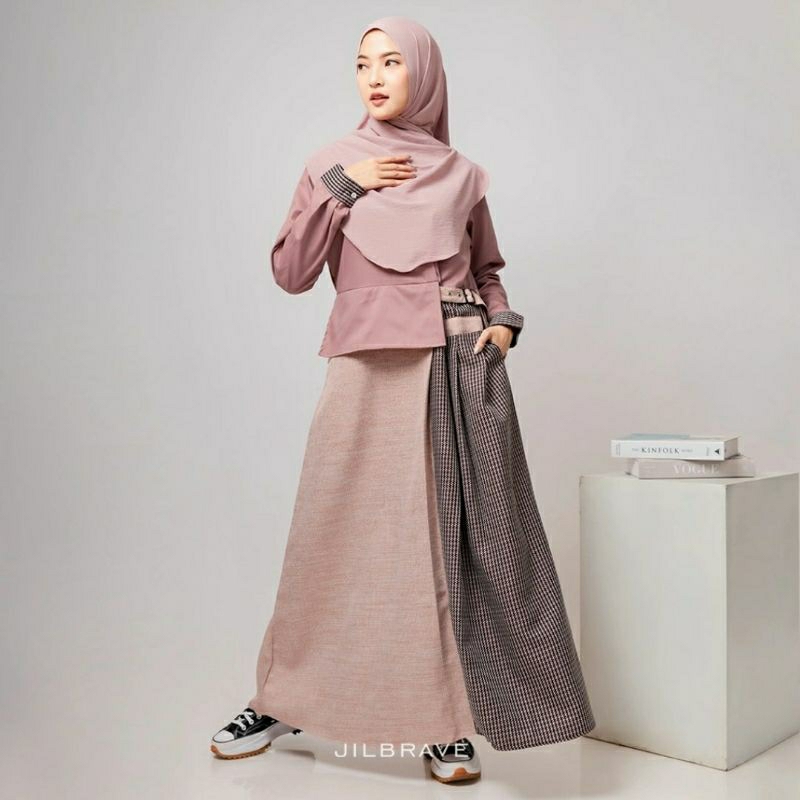 Jual AMARA DRESS JILBRAVE | Gamis Preppy Casual Model Semiformal Bahan ...