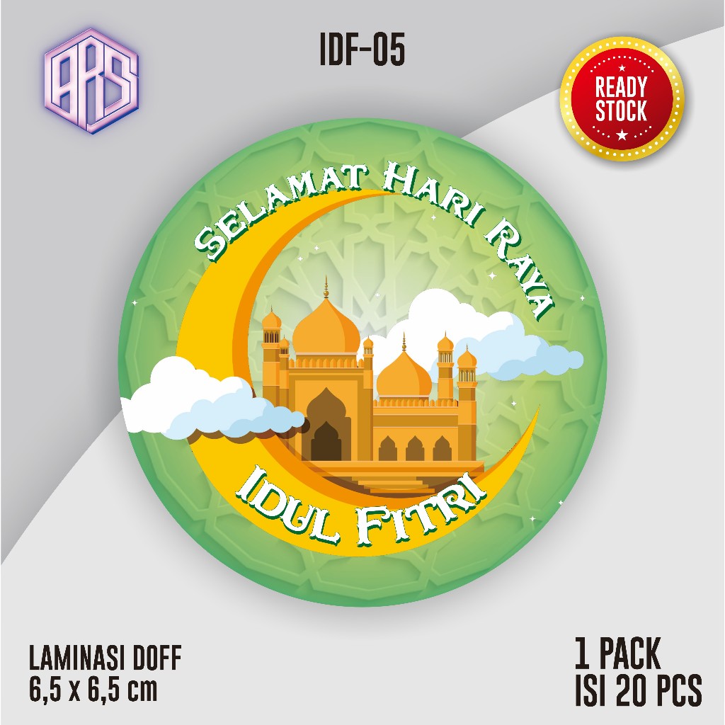 Jual (20PCS) Sticker Bulat Idul Fitri Sticker Lebaran Ramadan Cookies ...