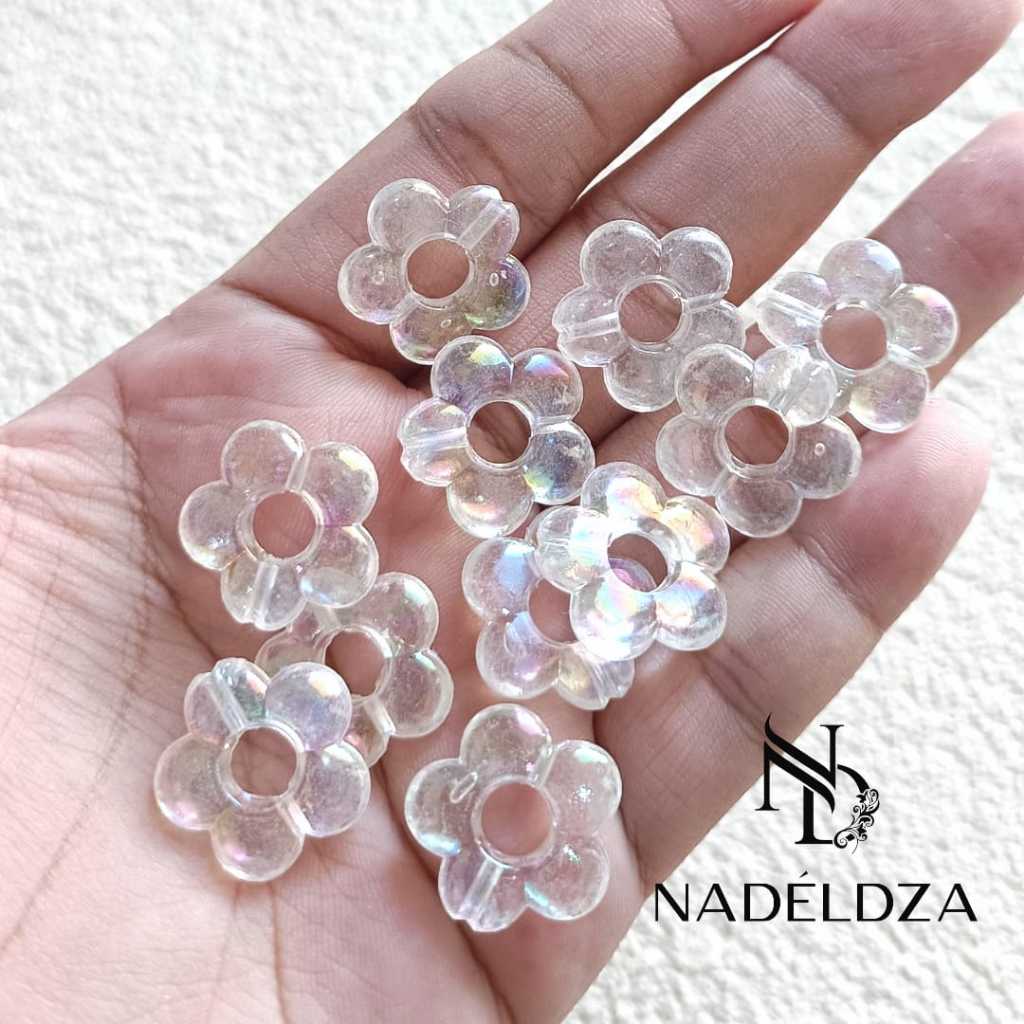 Jual Manik Mote Pandora Bunga AB Transparan (25gr) | Shopee Indonesia