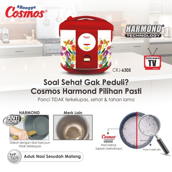 Jual Cosmos Rice Cooker Harmond CRJ-6305 2Liter | Shopee Indonesia