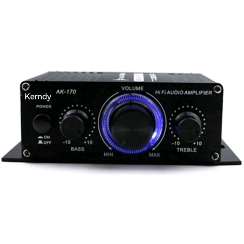 Jual HiFi Mini Stereo Car Amplifier AK170 Treble Bass Booster KERNDY AK ...