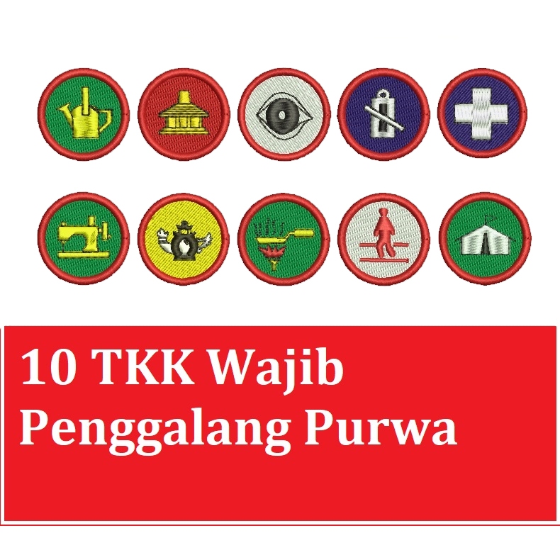 Jual 1 paket (10pcs) TKK Wajib Penggalang Purwa (bordir) / tkk pramuka / logo tkk pramuka ...