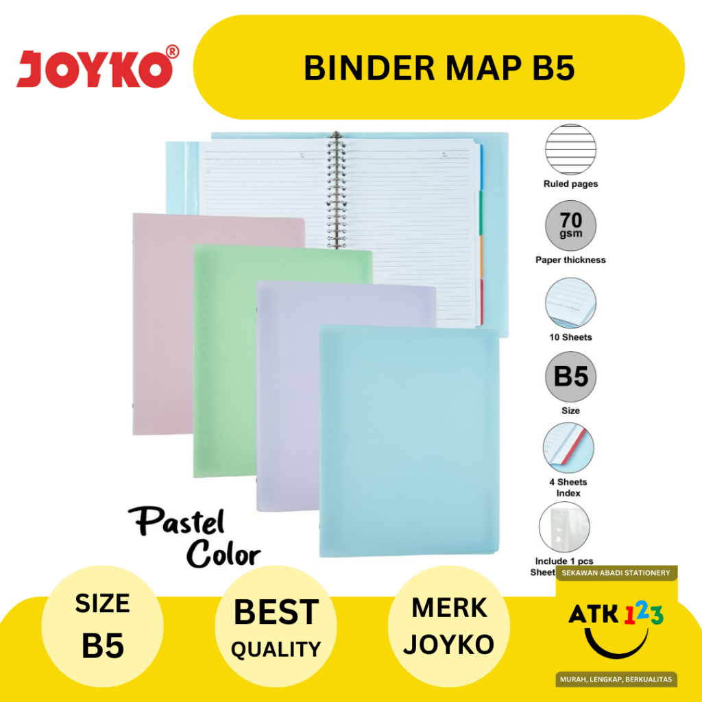 Jual Map Binder / Buku Binder Kuliah Merk Joyko B5-MHPT-143 Pastel ...