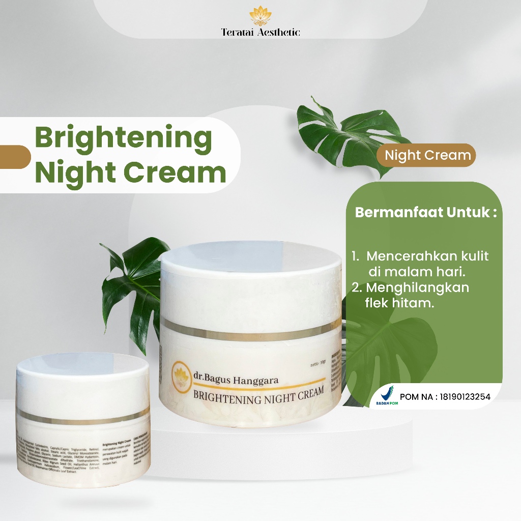 Jual Brightening Night Cream By Teratai Aesthetic | Shopee Indonesia