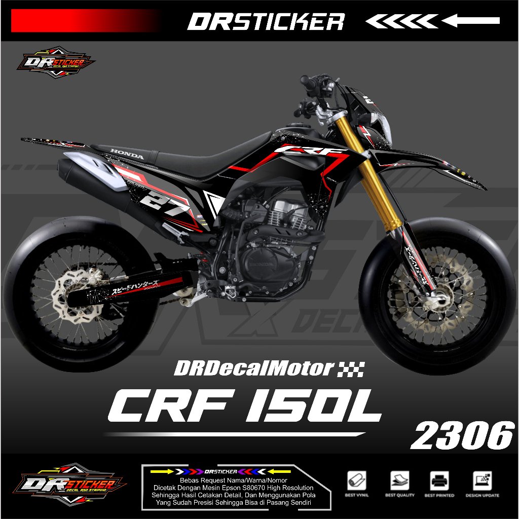 Jual DECAL STICKER CRF 150 L FULL BODY / CRF SUPER MOTO( Bebas custom ) | Shopee Indonesia