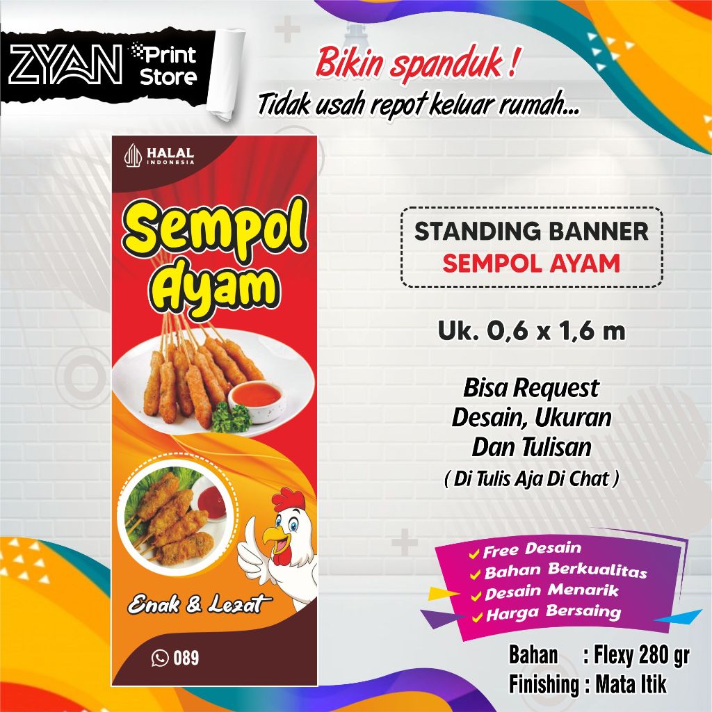 Jual SPANDUK BANNER SEMPOL AYAM | Shopee Indonesia