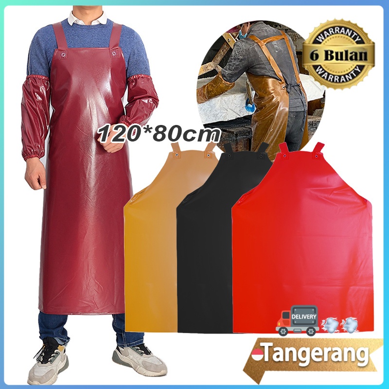 Jual Apron PVC + Manset Lengan / Celemek Pelindung Oil-Proof Waterproof ...