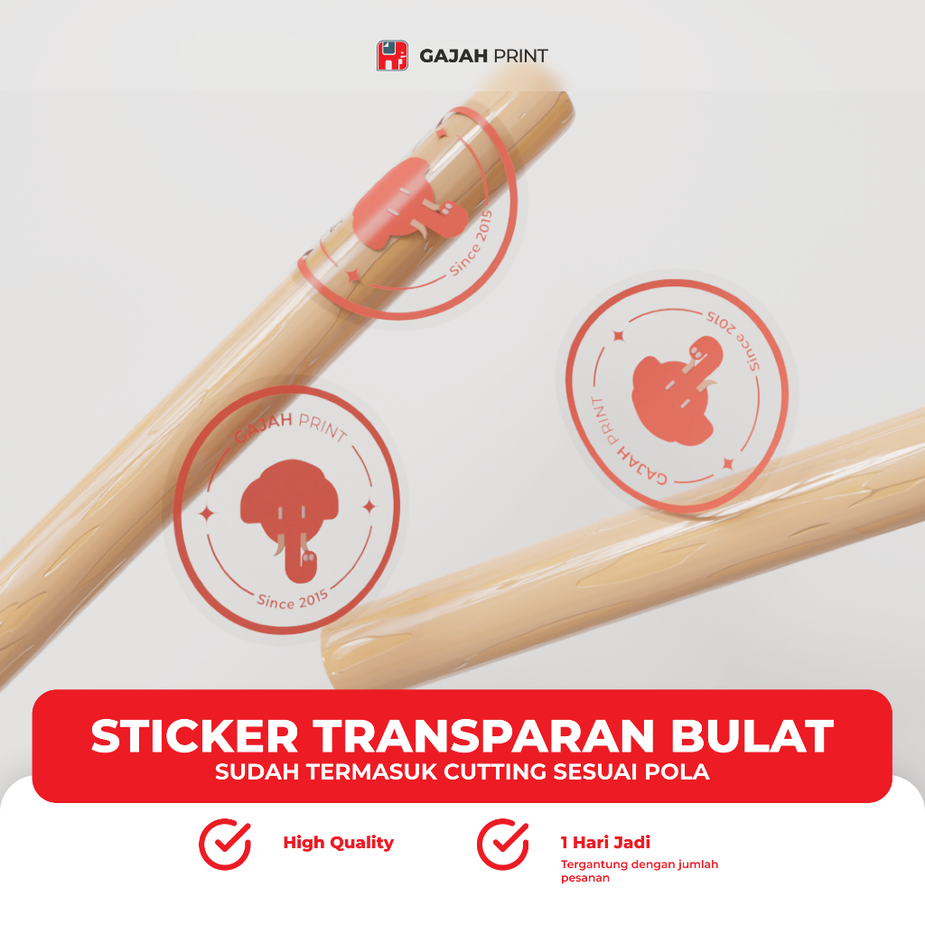 Jual Stiker Transparan Bulat Custom + Cutting Kiss Cut /Sticker Label ...
