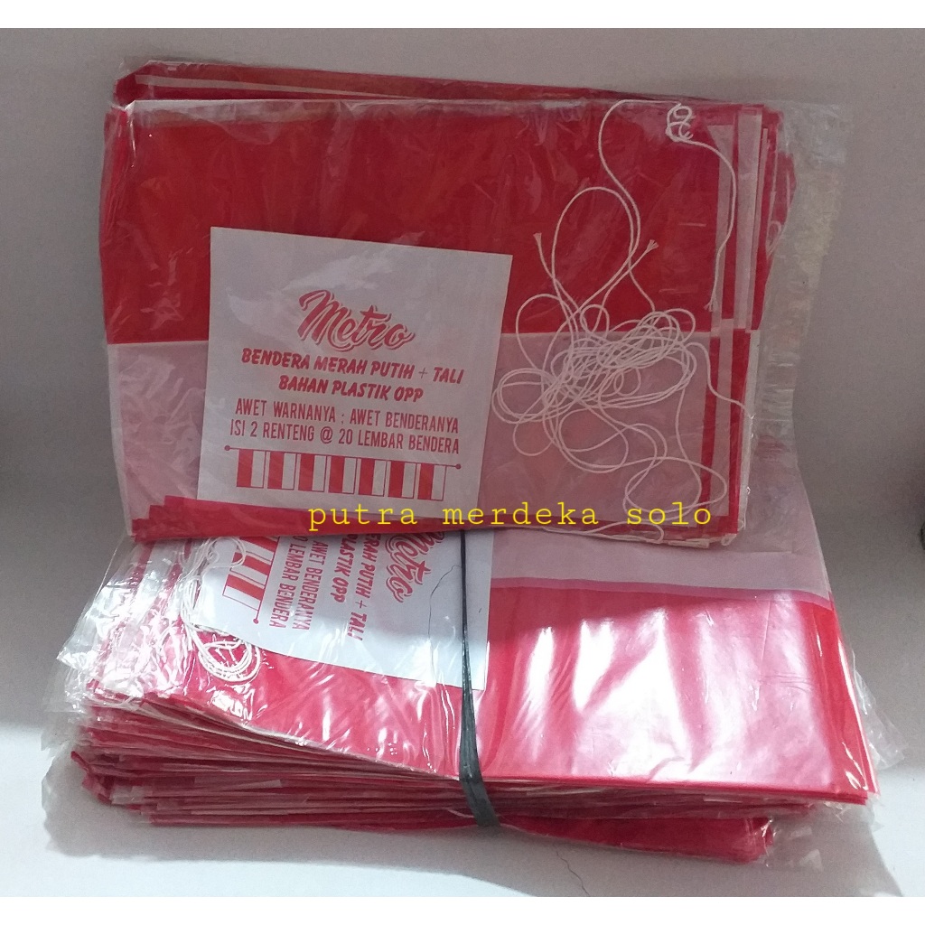 Jual Bendera Merah Putih Plastik Tali OPP Metro (1 ikat 1000 lembar ...