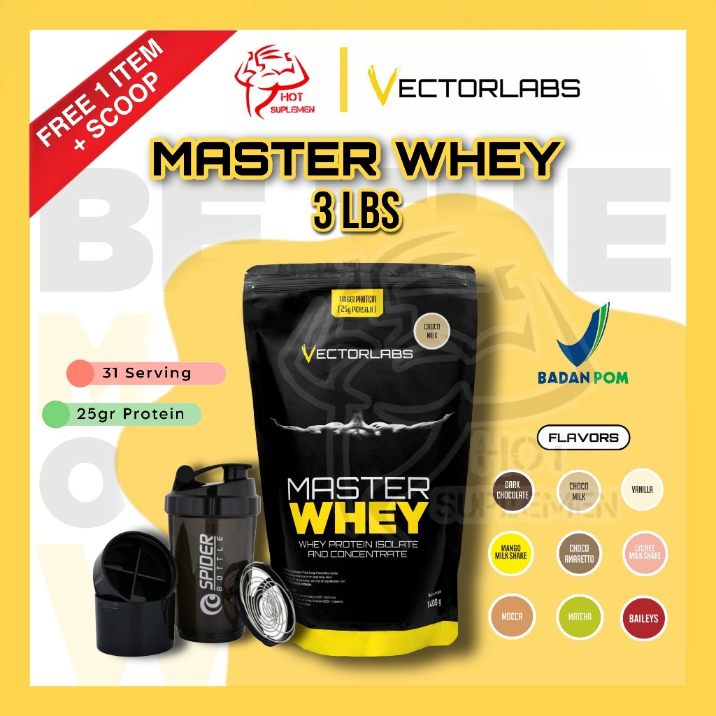 Jual Vectorlabs Master Whey 3Lbs 3 Lbs Whey Protein Iso Isolate ...