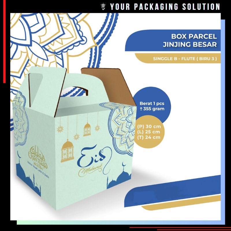 Jual BOX PARCEL IDUL FITRI JINJING BESAR • 30x25x24cm • Kardus ...