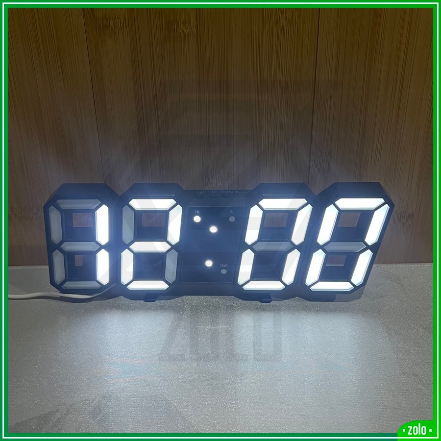 Jual [zolo] Jam Dinding LED 3D / Jam Meja Digital LED 3D Bentuk Angka ...