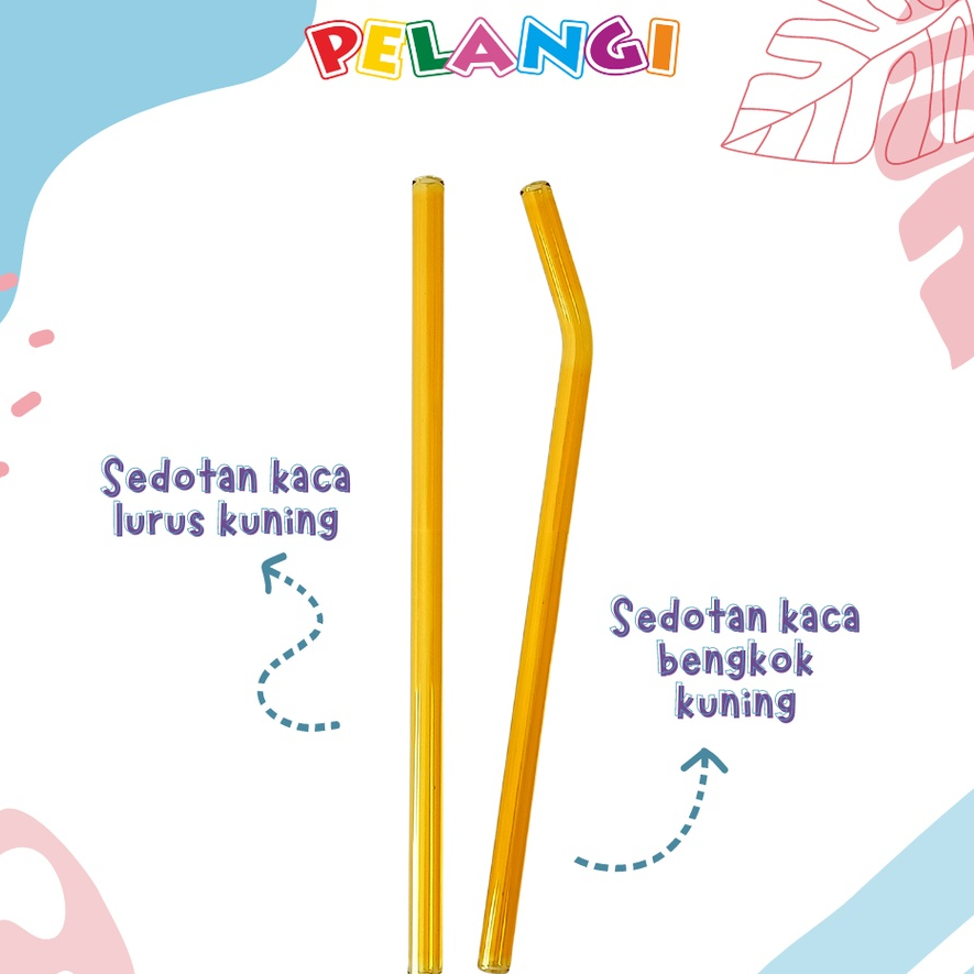 Jual PELANGI | Sedotan Minuman Kaca Kuning Bengkok Dan Lurus | Shopee ...