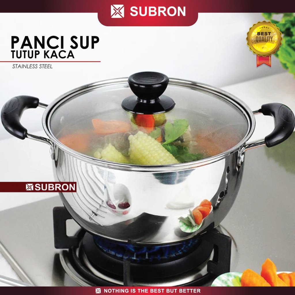 Jual Panci Sup Sop Stainless YYS 26/24/22/20cm Merek SUBRON Soup Pot ...
