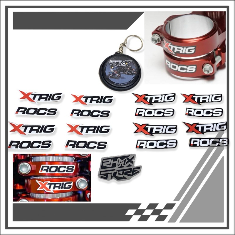 Jual stiker sticker xtrig rocs triple clamp segitiga T | Shopee Indonesia