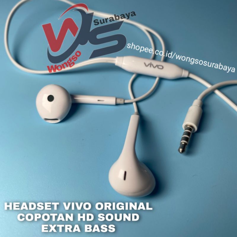 Jual Earphone vivo Extra Bass original Headset vivo V9 V11 V19 Y91 Y95 ...
