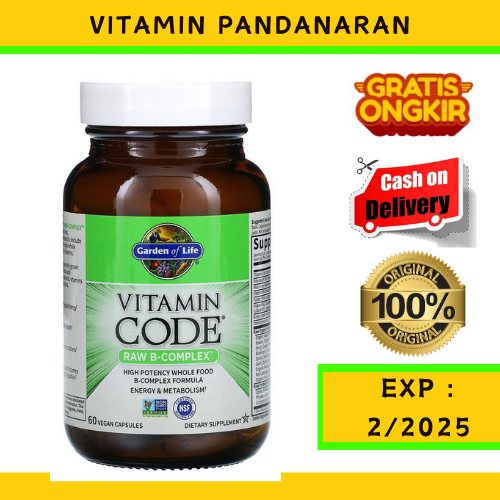 Jual Suplemen Vitamin B Code Raw B Complex Garden Of Life 60 Kapsul ...