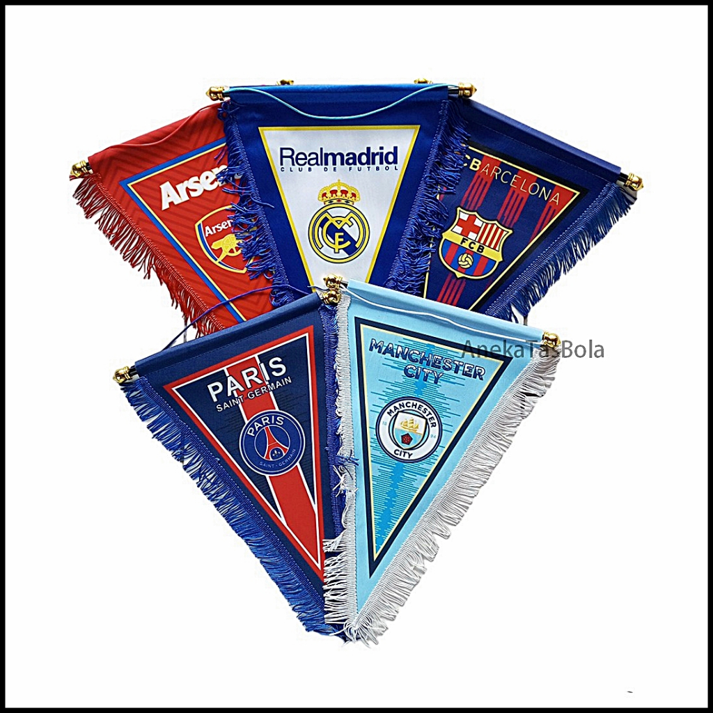 Jual Vandel Bendera Gantung Hiasan Dinding Segitiga Logo Klub Sepakbola ...