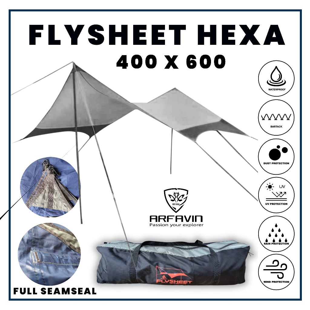 Jual FLYSHEET HEXAGONAL 4X6 | Shopee Indonesia