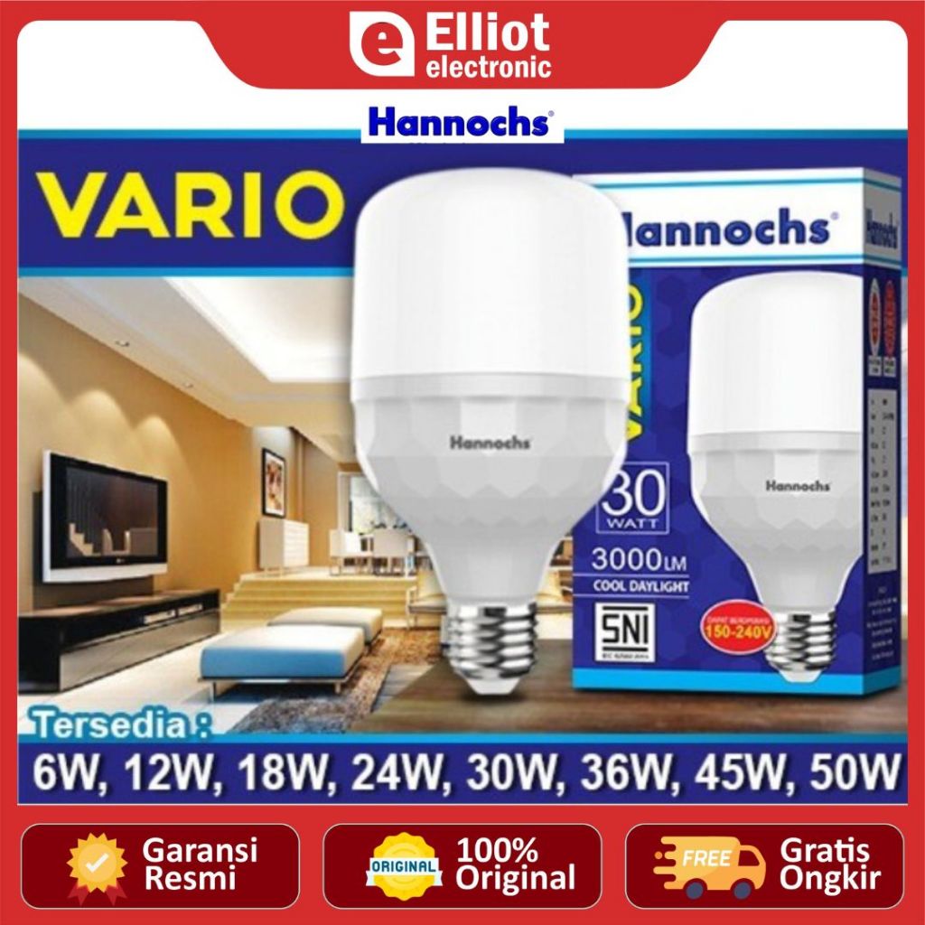 Jual Lampu LED Hannochs Vario Cahaya Putih 6W 12W 18W 22W 30W 40W 45W 50W | Shopee Indonesia