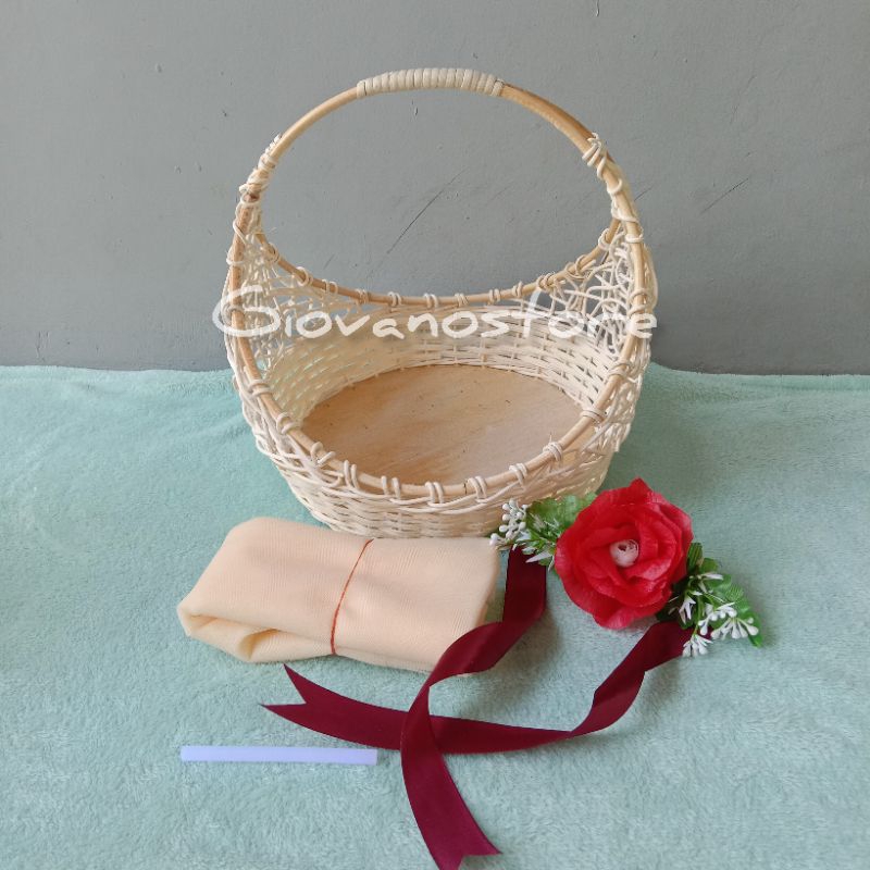Jual PAKET KOMPLIT KERANJANG PARSEL + KAIN TILE + PITA BUNGA ...