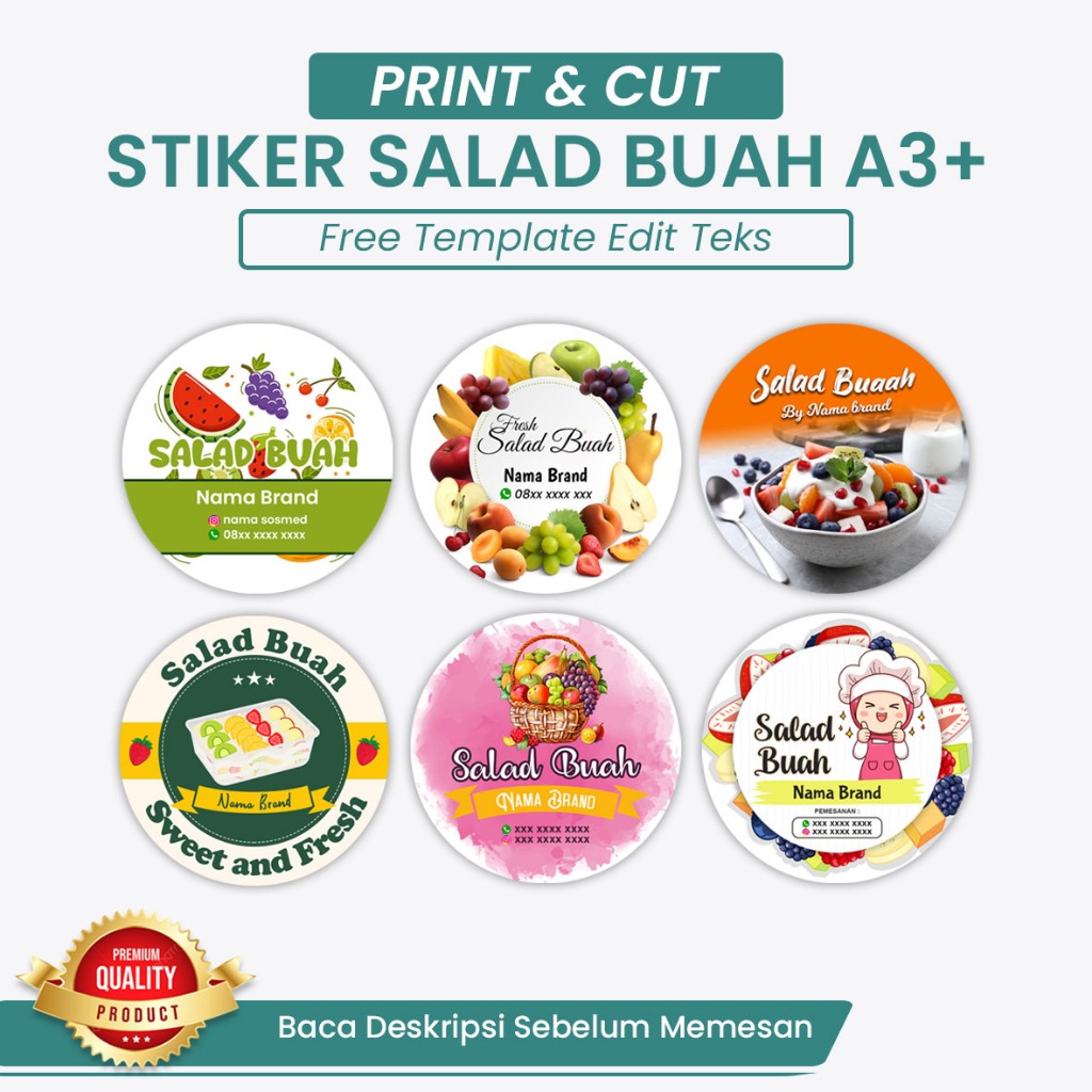 Jual Cetak Stiker Salad Buah - Stiker Label Salad Buah Custom Nama SSB ...