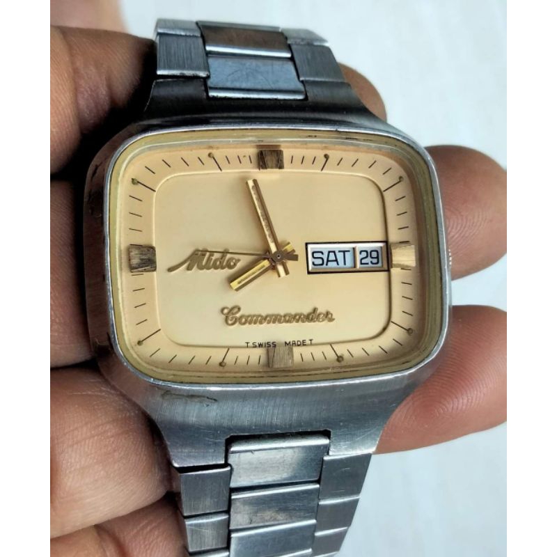 Jual jam mido commander original tv shapes vintage istimewa | Shopee ...