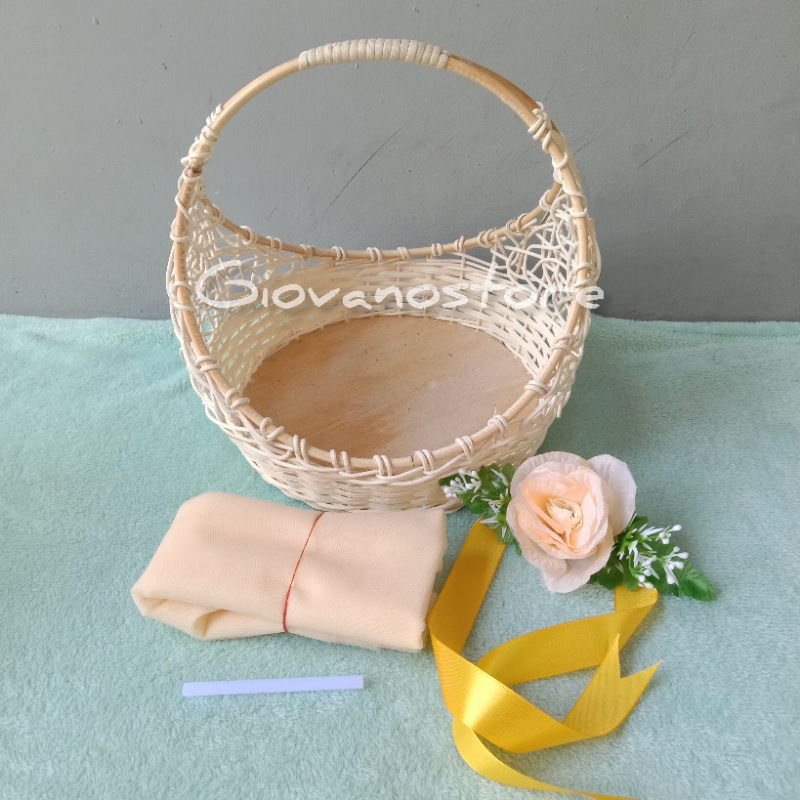 Jual PAKET KOMPLIT KERANJANG PARSEL + KAIN TILE + PITA BUNGA ...
