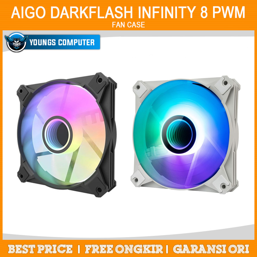 Jual FAN CASE AIGO DARKFLASH INFINITY 8 PWM BLACK - Fan 12cm ARGB ...