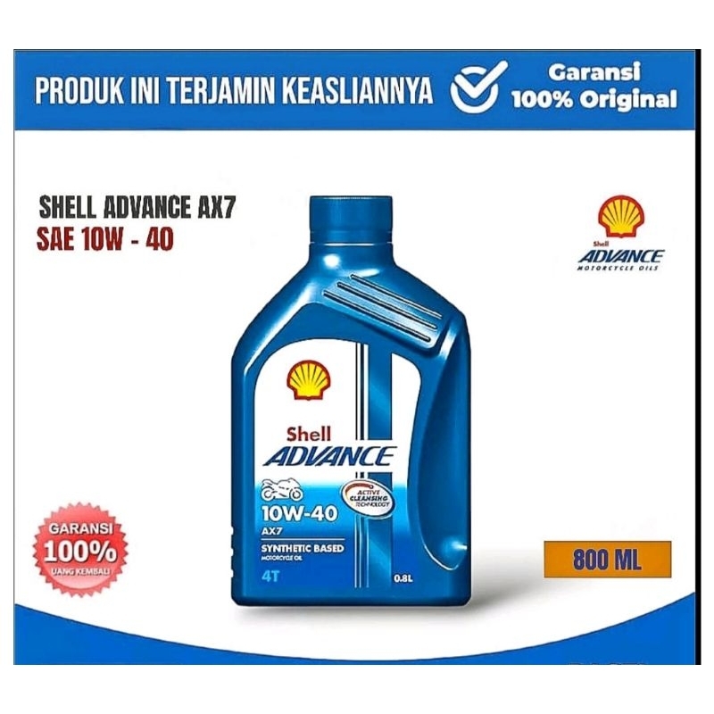 Jual "OLI SHELL ADVANCE AX7 0,8 10W-40 NON MATIC | Shopee Indonesia