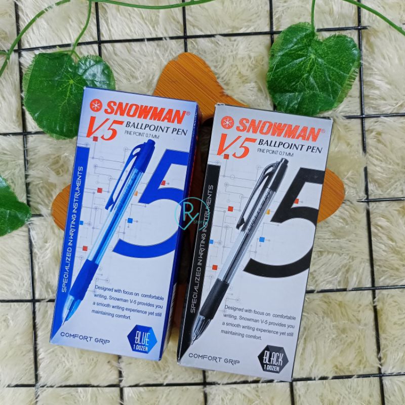 Jual PULPEN SNOWMAN V5 HITAM/BIRU PACK (12PCS) | Shopee Indonesia