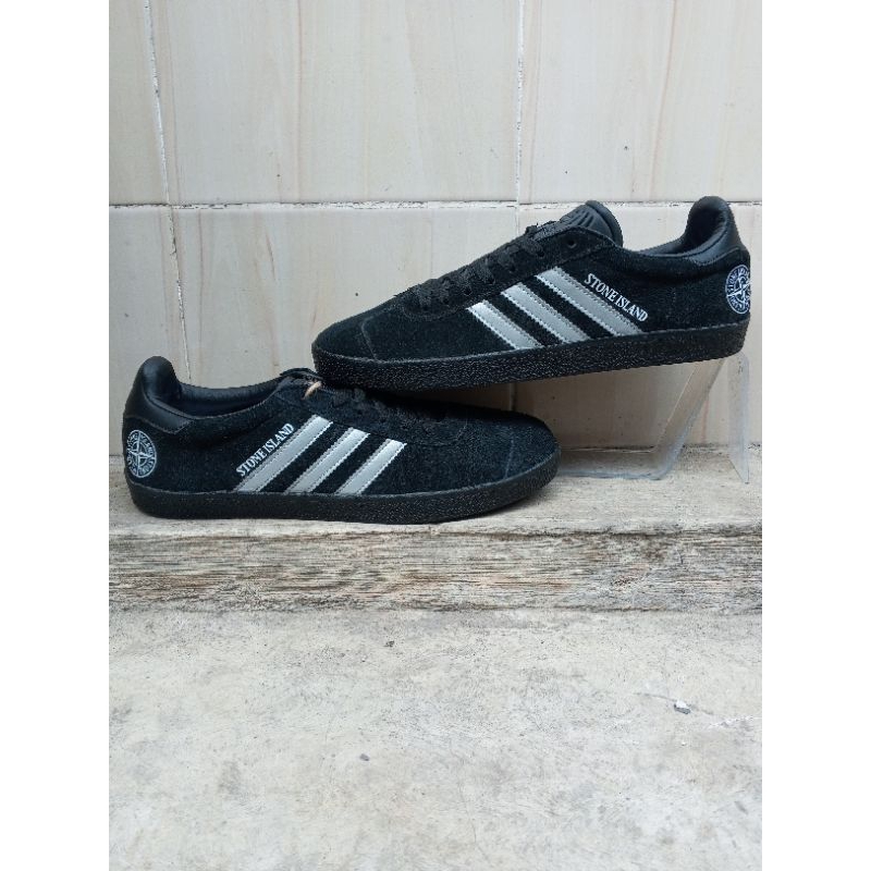 Jual SEPATU SNEAKERS CASUAL PRIA ADIDAS STONE ISLAND FULL BLACK ...