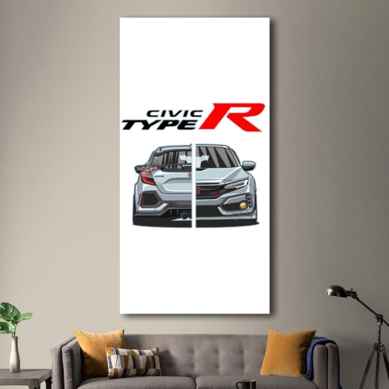 Jual NDT[15X30] Hiasan Dinding Mobil Honda Civic Pajangan Type R Poster ...
