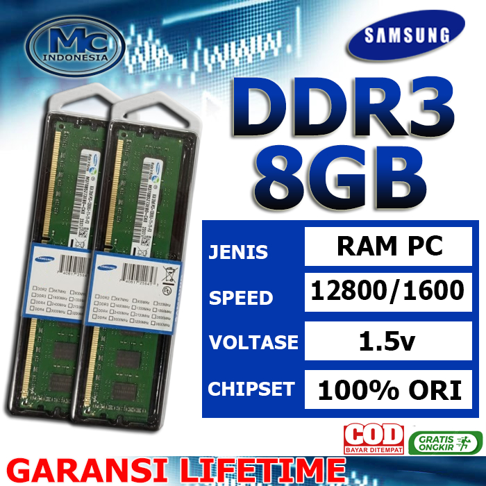 Jual RAM PC DDR3 8GB PC 12800 MEMORY RAM PC KOMPUTER | Shopee Indonesia