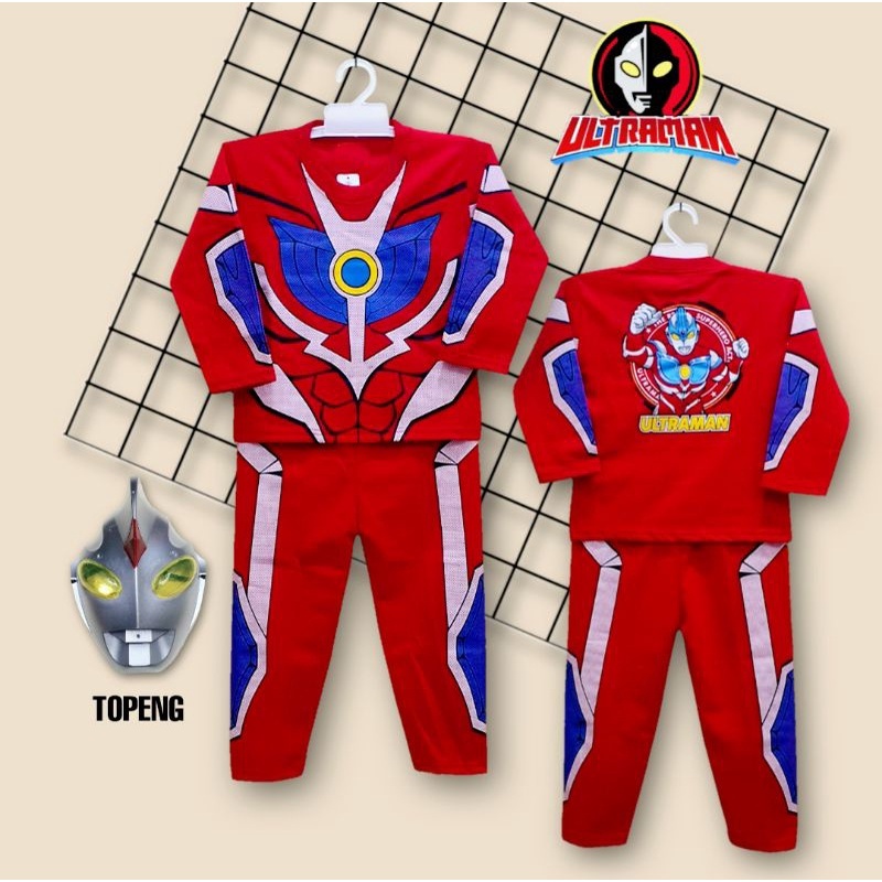 Jual KOSTUM ULTRAMAN SUPERHERO SETELAN USIA 1-10 TAHUN TOPENG ULTRAMAN ...
