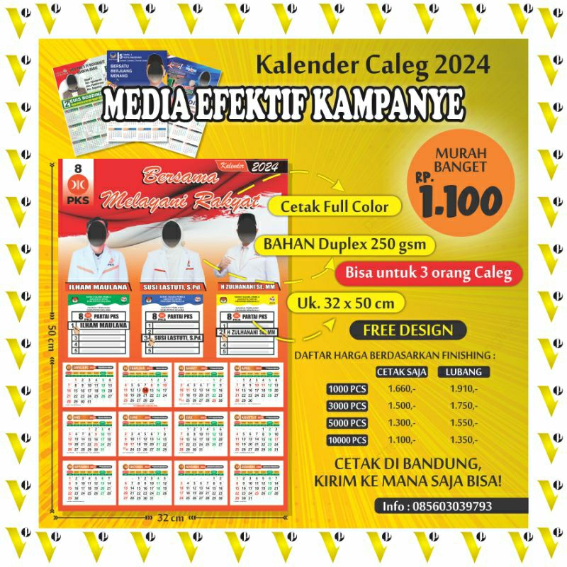 Jual [MURAH & KUALITAS] KALENDER 2025 PILKADA 2024, UK.32X50CM, BHN ...