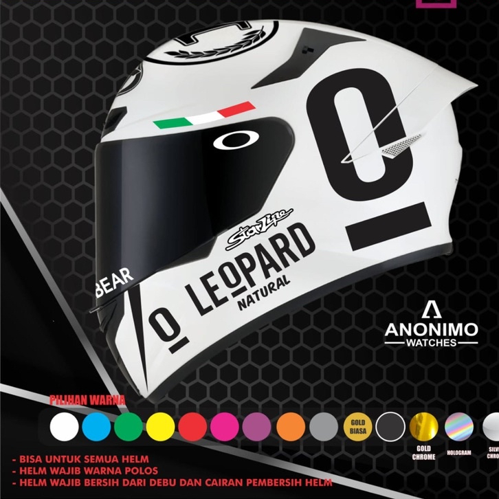 Jual Sticker helm Leopard Dalla Porta set murah kyt tt course nfr ...