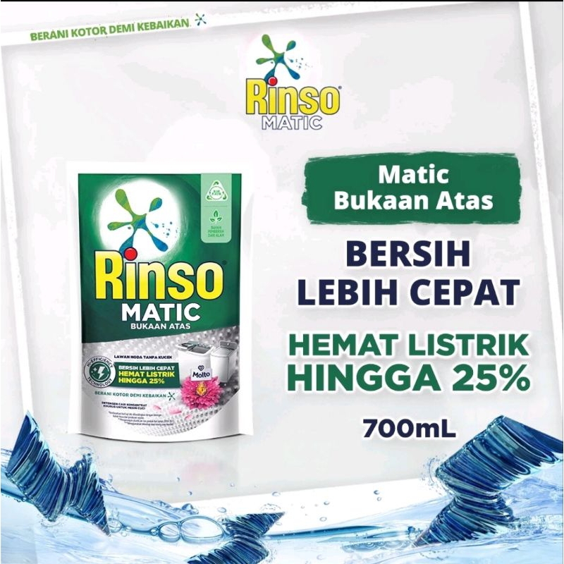 Jual RINSO MATIC DETERGEN BUKAAN ATAS 700ML | Shopee Indonesia