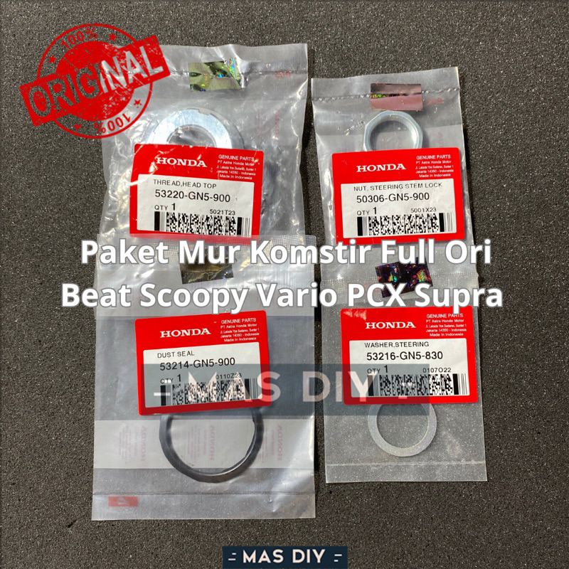 Jual Paket Mur Komstir Race Steering Stem Vario 125 150 160 Stylo Beat ...