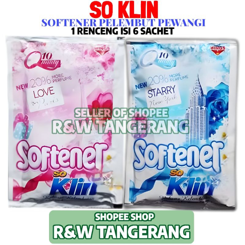 Jual So Klin Softener 1 Renceng Isi 6 Sachet Kemasan 70ml | Shopee ...