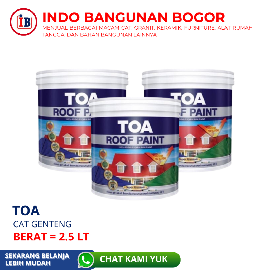 Jual CAT ATAP GENTENG TOA GALON 2.5 LITER | Shopee Indonesia