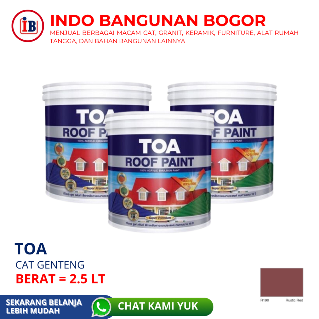 Jual CAT ATAP GENTENG TOA GALON 2.5 LITER | Shopee Indonesia