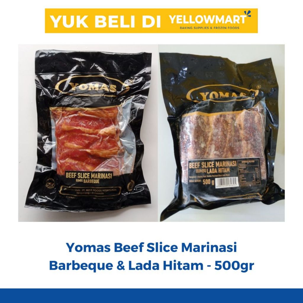 Jual Yomas Beef Slices Marinasi BBQ dan Lada Hitam - 500gr | Shopee ...